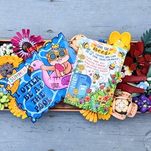 Traveling Sticker Postcards set of 5 Postcards - Etsy