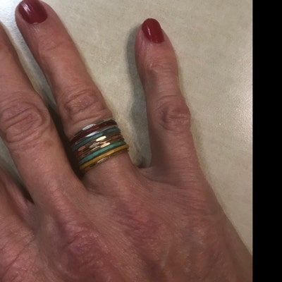 Stacking Rings / Thin Stacking Rings / Patina Stackable Rings / Stack / Silver Stack Ring ...