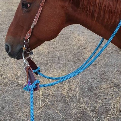 Rope Halter & Mecates Natural Horsemanship Hackamore 21 Colors 2 or 4 ...