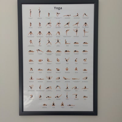 Digital Download Yoga Poses Poster 24x36 Yoga Chart Yoga Pose Poster Print Wall Art Yoga Poster ...