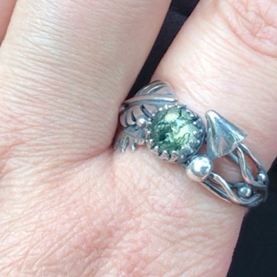 Fern Leaf Ring Elven Engagement Ring Botanical Floral Ring Silver Wire ...