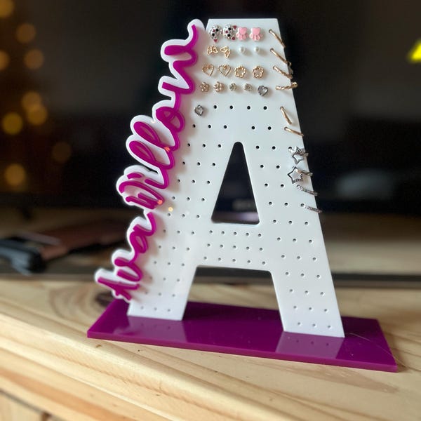 Personalized Acrylic Earring Holder - Birthday Gift for Her, Custom ...