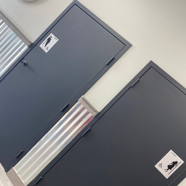 Free Shipping Silver Acrylic - Italian ADA Restroom Signs - Etsy