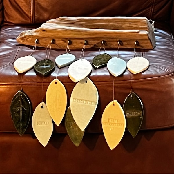 Personalized Family Wind Chimes With Names and Dates Handmade Pottery ...