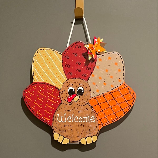 WELCOME TURKEY Wood Wooden Welcome SIGN Wall Art Door Plaque Hanger ...