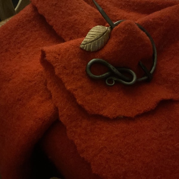 Hand-forged Curled Steel Medieval Brooch With Gold or Silver Leaf ...