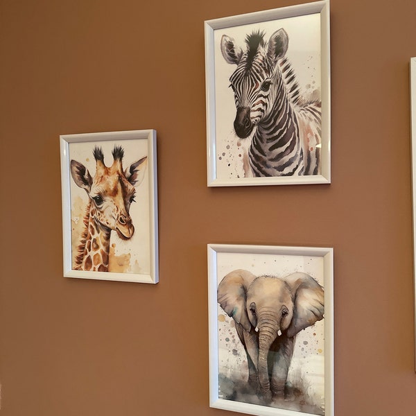 Custom Set Watercolour Animal Prints, Animals Print Set, Nursery Decor ...