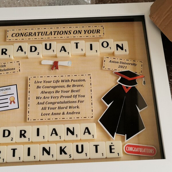 PERSONALISED GRADUATION GIFT Box Frame Keepsake Picture University ...