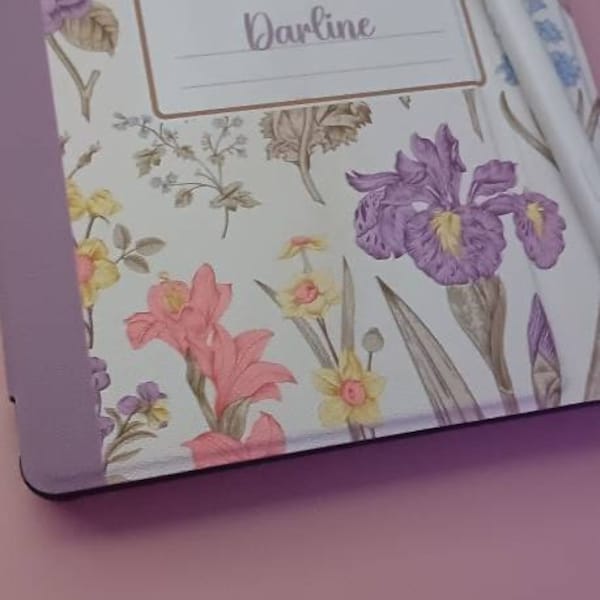 Purple Floral All New Kindle 11th Gen 2024 Case Composition Book Kobo ...