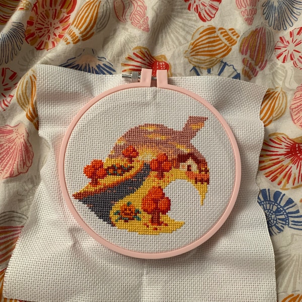 Animal Crossing Fall Leaf Cross Stitch Pattern | PDF Download - Etsy