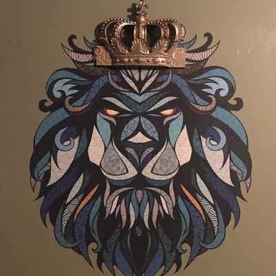 Blue Lion Wall Sticker Decal by Andreas Preis - Etsy