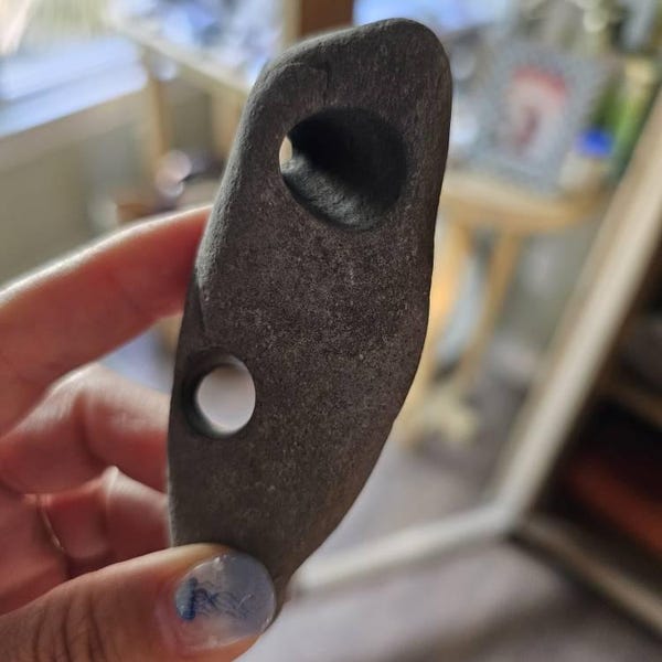 2 Oz Genuine HOLEY HOLED STONE Indent Dotted Sea Creviced Ocean Beach ...