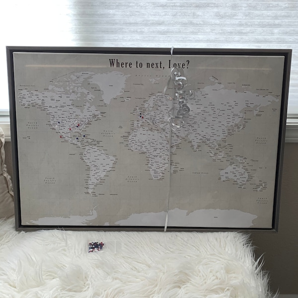 World Map, Push Pin Map of the World, Travel Map, Push Pin World Map ...
