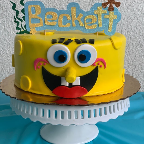 PERSONALIZED Spongebob Ocean Inspired Name Glitter Die Cut/party ...