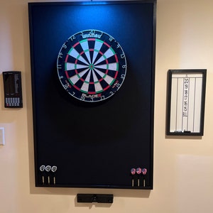 All Black Dart Board Backboard, Oversized 32 X 32 Surround Dartboard ...