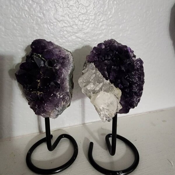 MASSIVE Goethite in Quartz Geode Crystal Specimen Display Piece (stand ...