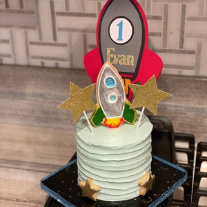 Rocket Cake Topper, Outer Space Cake Topper, Space Birthday, Spaceship ...