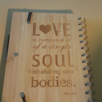 Custom Engraved Bamboo Notebook With Pen Personalized Natural Wood ...