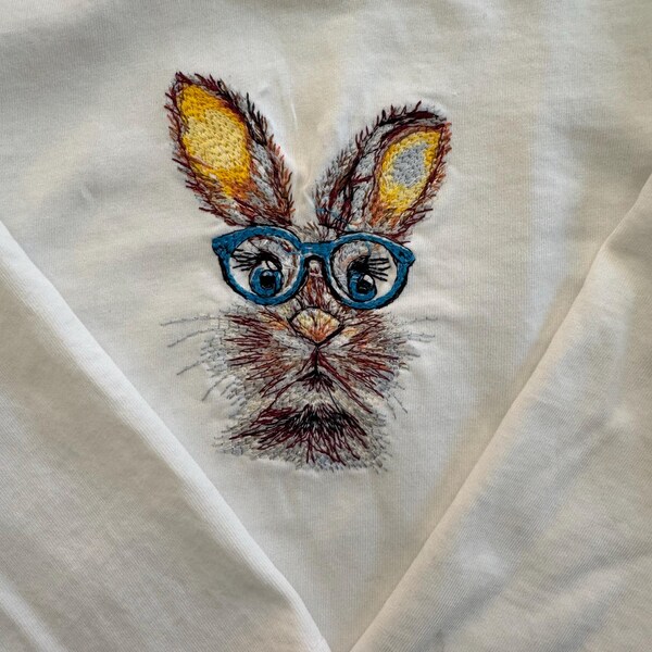 Bunny Machine Embroidery Easter Bunny With Glasses Pattern, 6 Sizes ...