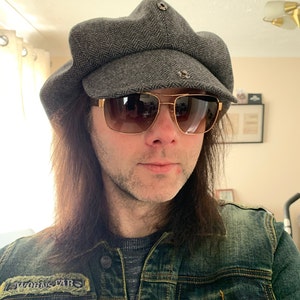 Rob Zombie Oversized Newsboy Cap Harris Tweed Huge Corduroy Paperboy ...