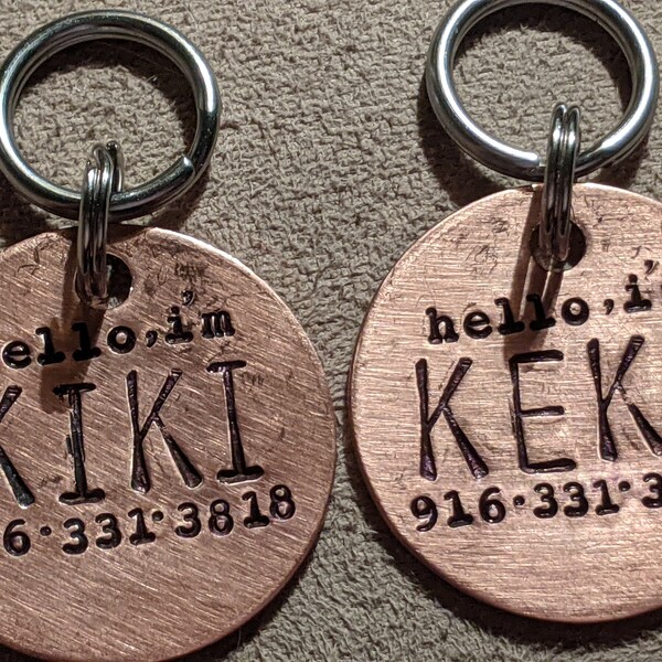 Dog Tag - Hand Stamped Pet ID Tag - Personalized Pet Tag - Dog Tags ...