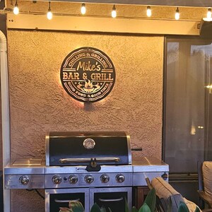 LED Mountain Metal Wall Art / Neon Mountain and Tress Metal Art / Light ...