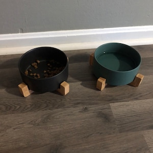 Stacking Ceramic Bowls With Wood Stand Dinnerware Modern - Etsy Canada