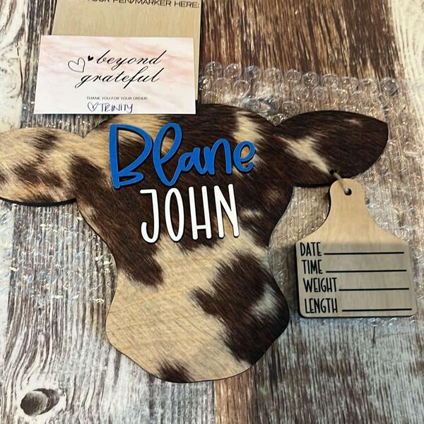 Cowboy Boot Birth Stat Sign, Cowgirl Birth Announcement, Western Birth ...