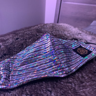 Reflective Festival Hood Reversible Mushroom Hood Face Mask Rave Mask ...