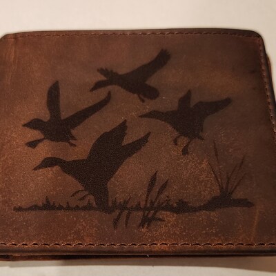 Mens Rustic Leather Fishing & Fish Wallet. Multiple Designs and ...