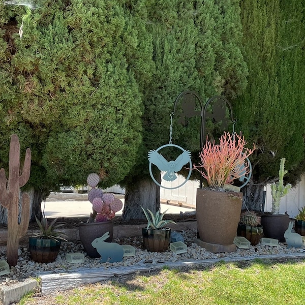 Metal Cactus, Rustic Cactus, Southwest Yard Art, Yard Art, Rusty Yard ...