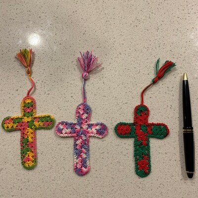 Crochet Cross Bookmark. Religious Gifts. Easter, Baptism, Confirmation ...