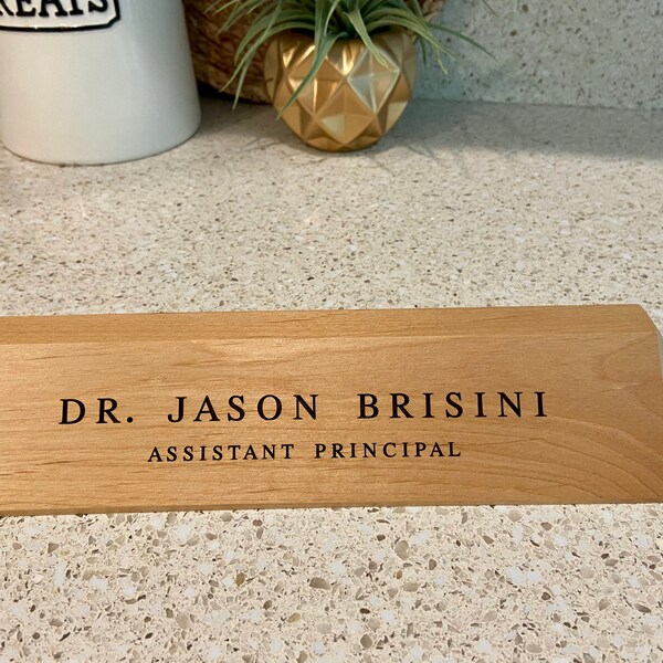Engraved Dad Gift Desk Name Plate, Custom Name Sign, Personalized Wood ...