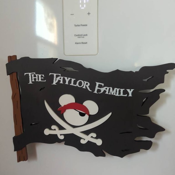 Pirate Flag Mickey Disney Cruise Line Wooden Door Magnet With LED ...
