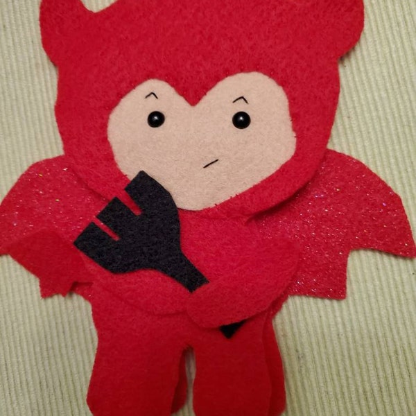 Devil Halloween Pattern Felt Doll Pattern Pocket Doll Felt Devil ...