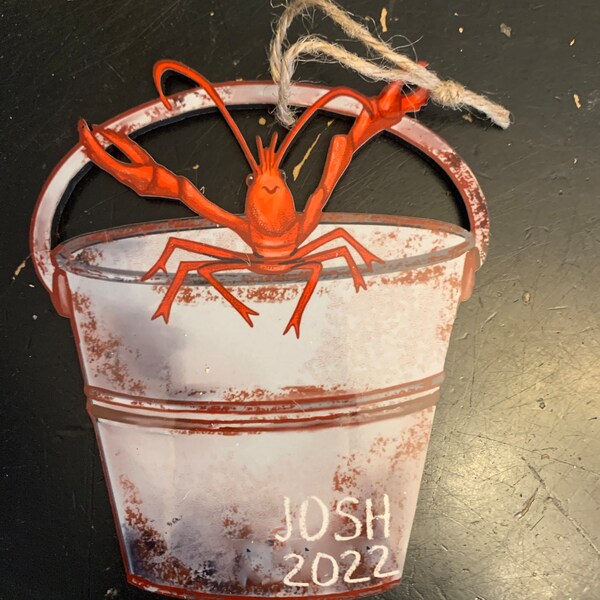 Crawfish in Bucket PERSONALIZED, Made From Original Art, Custom Laser ...
