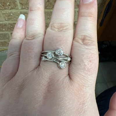 Moissanite Boodles Style Ring Moissanite Bubbles Wide Stacking Ring ...