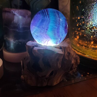 Driftwood Led Sphere Stand. USB - Etsy