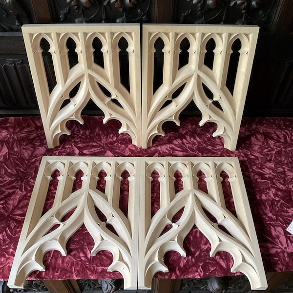 PNL-40 Wood Carved Gothic Screen Arch Panel for Furniture and Waiscot ...