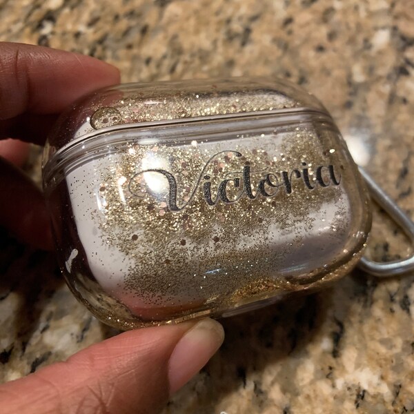 AirPod Pro Case Cover Customized Monogram Personalized Airpods Pro Gold ...