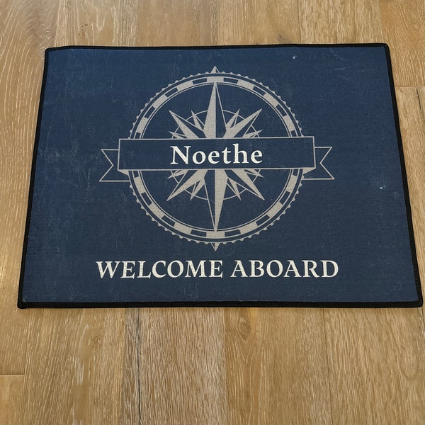 Welcome Aboard Rug, Outdoor Rug for Boats, Custom Family Boat Gift ...
