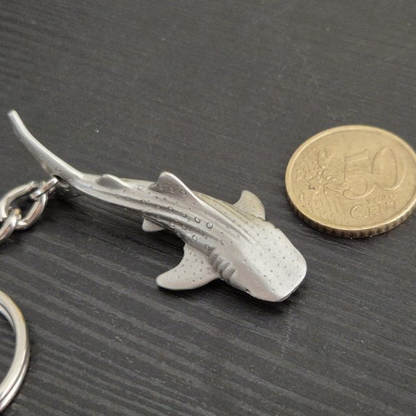 Pewter Whale Shark Keychain: Ocean Lover Gift - Etsy