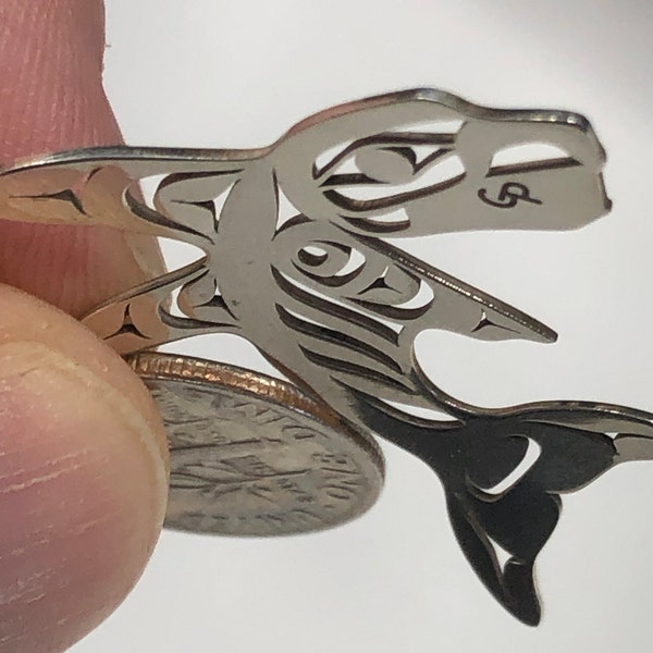 Canadian First Nations, Hand Carved Silver Wrap 1/4 Double Raven Ring ...
