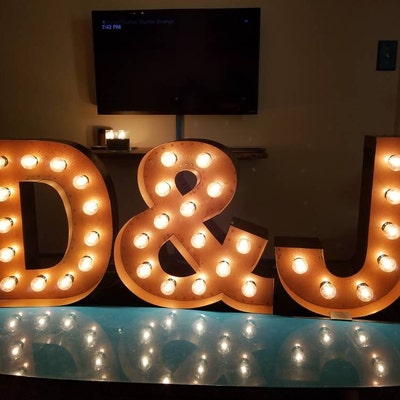 Marquee Letter Set 18, Marquee Letters and Ampersand & - Etsy