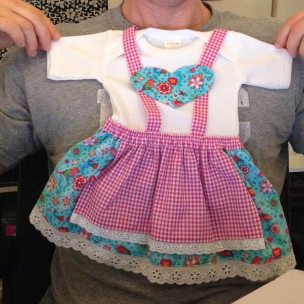 Baby‘s First Dirndl, Baby Dirndl, Light Blue Checkered Christening Robe ...