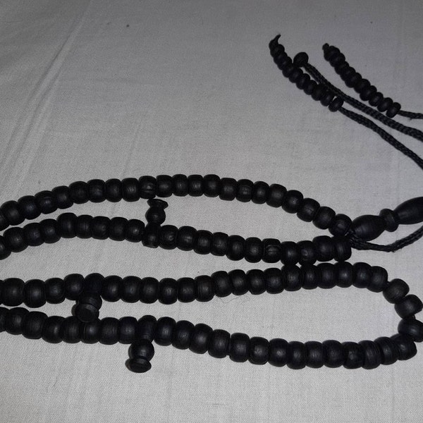 Hand-carved Ebony Wood Tasbih Necklace, Baye Fall Jewerely - Etsy