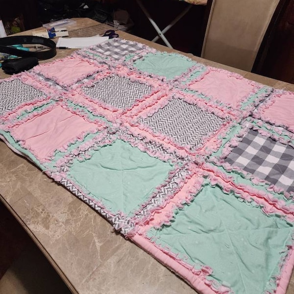 Rag Quilt Kit, Baby Girl, Quilt Kit, Baby Shower Gift - Etsy