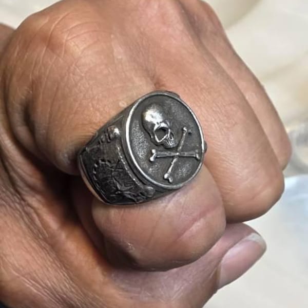 Pirate Skull Jolly Roger Signet Ring Jewelry Men - Etsy