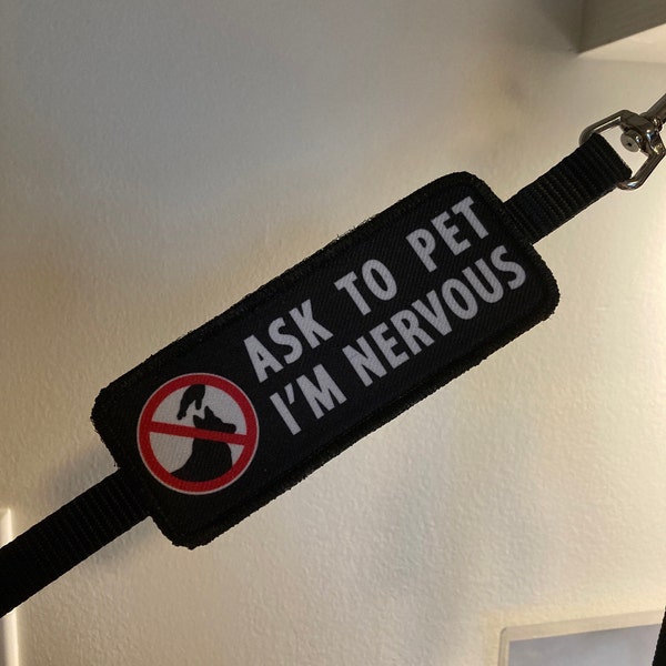 Nervous Dog Patch | Ask to Pet Patch | Dog Vest Patches | Custom Dog ...