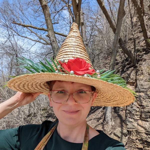 Succulent 18-inch Straw Witch Hat - Etsy